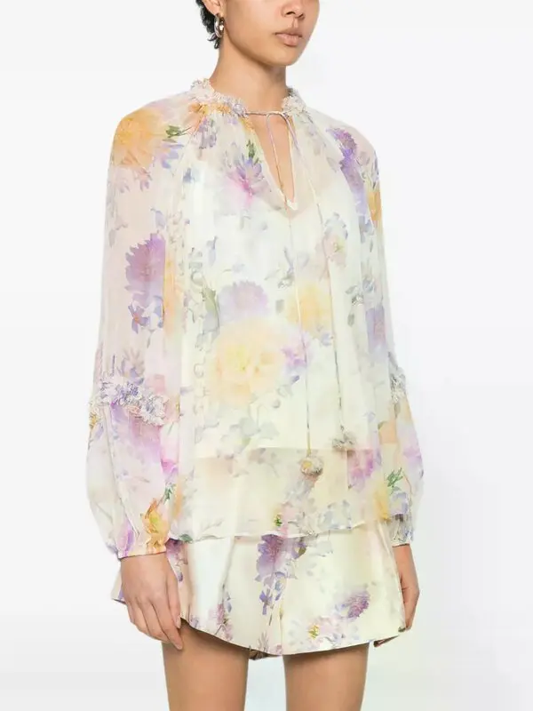 Zimmermann Luna Ruffled Floral Blouse