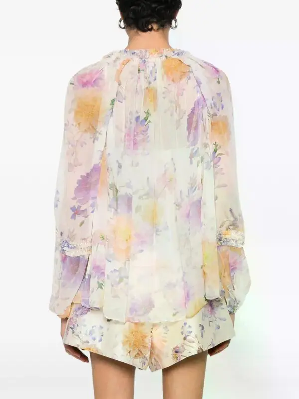 Zimmermann Luna Ruffled Floral Blouse