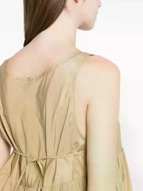 SUSANNE BOMMER Sleeveless Round Neck Top With Pleated Detail - Neutrals