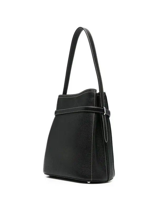 TOTEME Grained Leather Bucket Bag - Black