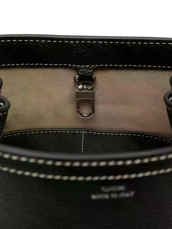 TOTEME Grained Leather Bucket Bag - Black