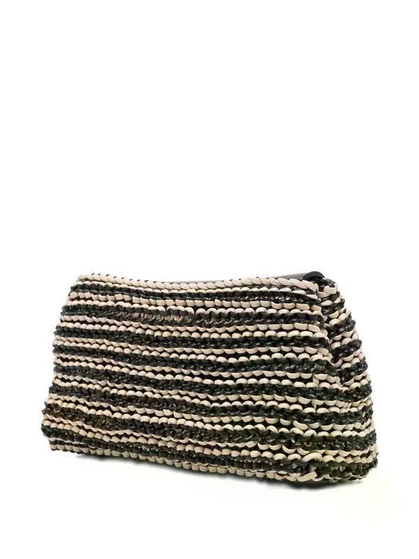 TOTEME Woven Leather T-lock Clutch - Black
