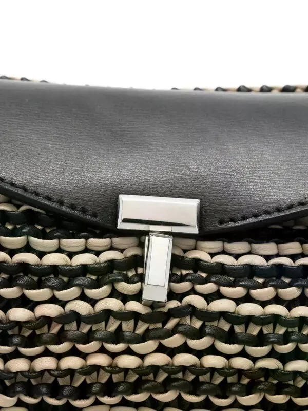 TOTEME Woven Leather T-lock Clutch - Black