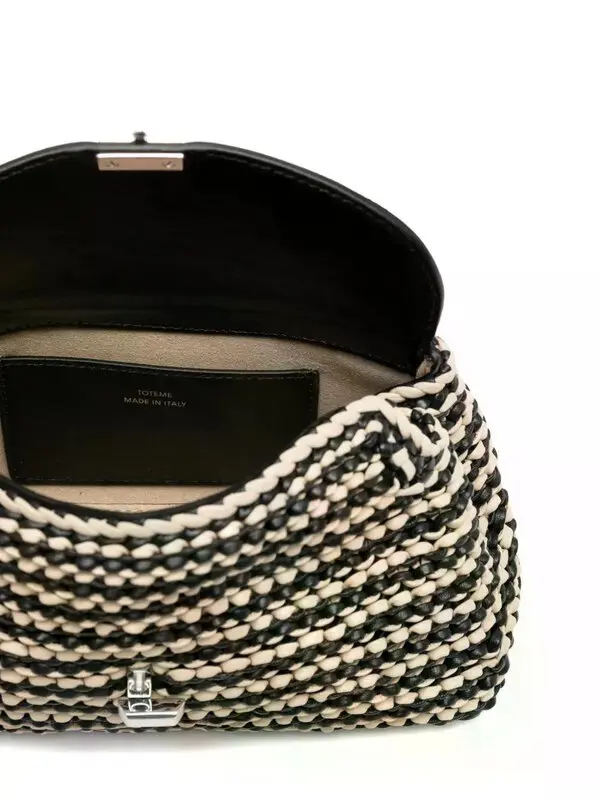 TOTEME Woven Leather T-lock Clutch - Black