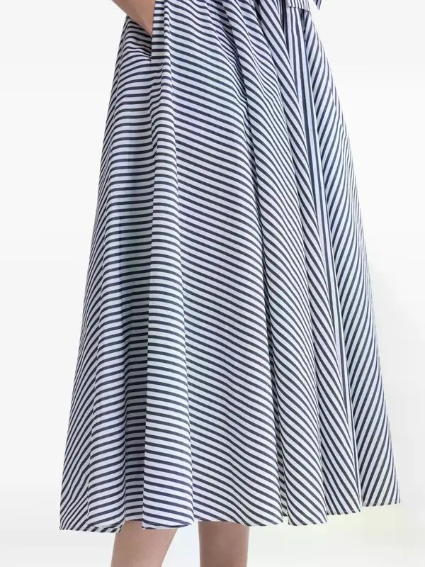 PATOU Striped A-line Midi Skirt - Blue
