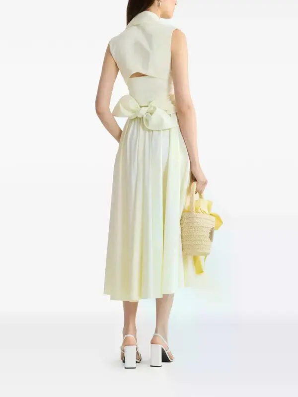 PATOU Sleeveless Striped Midi Dress - Yellow