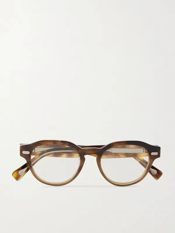 Brunello Cucinelli Round Frame Acetate Glasses - Brown