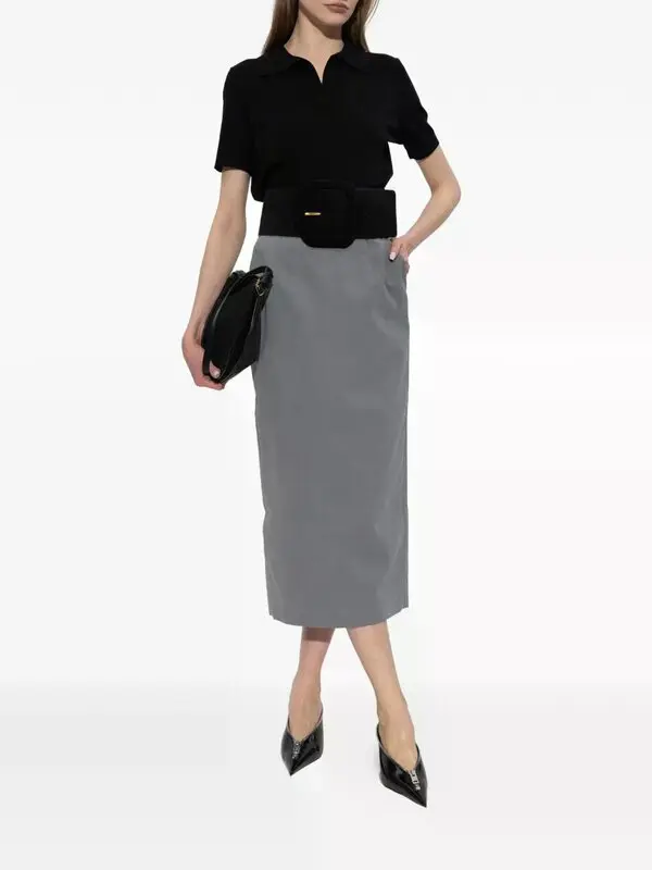 ANINE BING Fine-knit Polo Shirt - Black