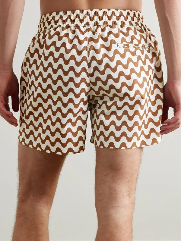 Frescobol Carioca Copacabana Printed Swim Shorts - Neutrals