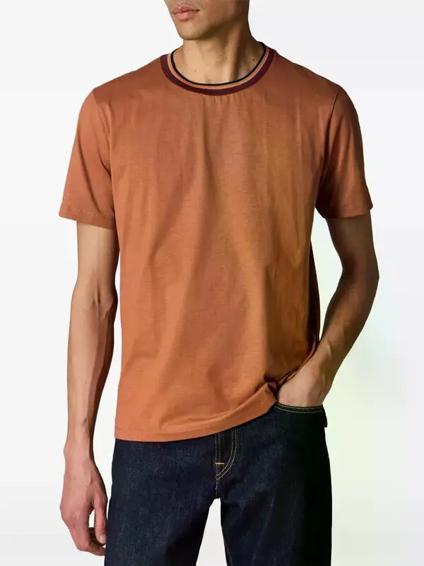 Paul Smith Striped-collar T-shirt
