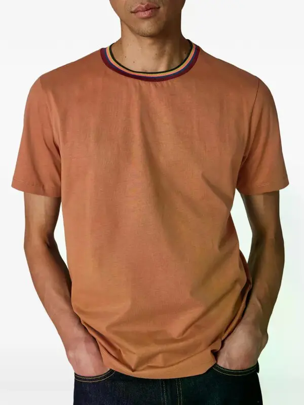 Paul Smith Striped-collar T-shirt