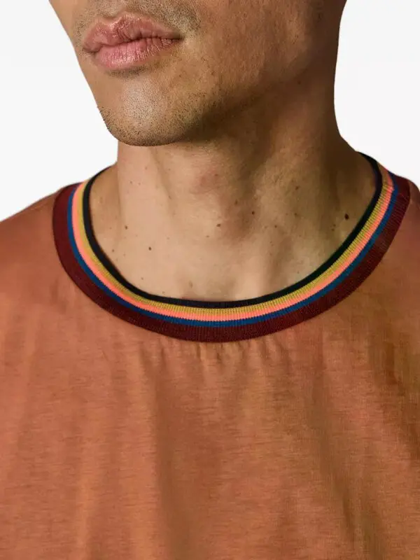 Paul Smith Striped-collar T-shirt