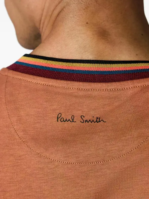 Paul Smith Striped-collar T-shirt