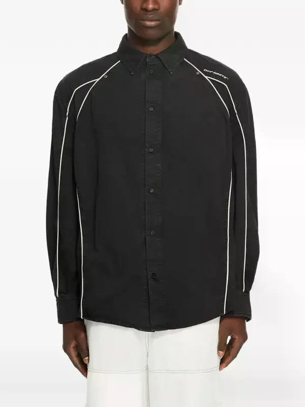 Off-White Owr Piped Cotton Shirt - Black