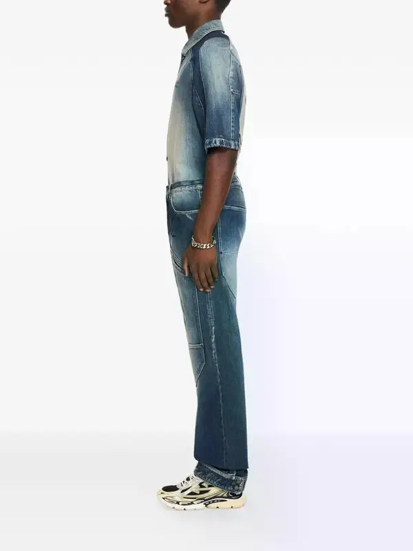 Off-White Panelled Jeans With Graphic Print