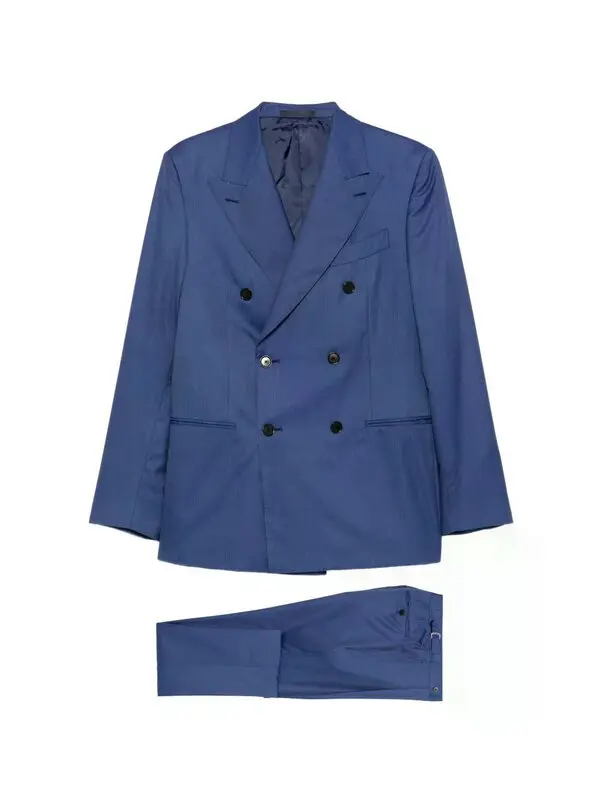 Caruso Double-breasted Suit - Blue