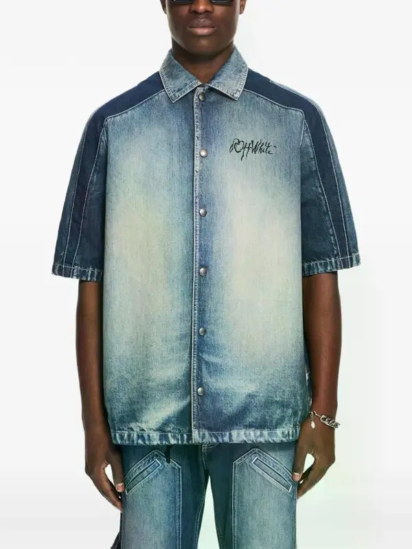 Off-White Cherry Short-sleeve Denim Shirt