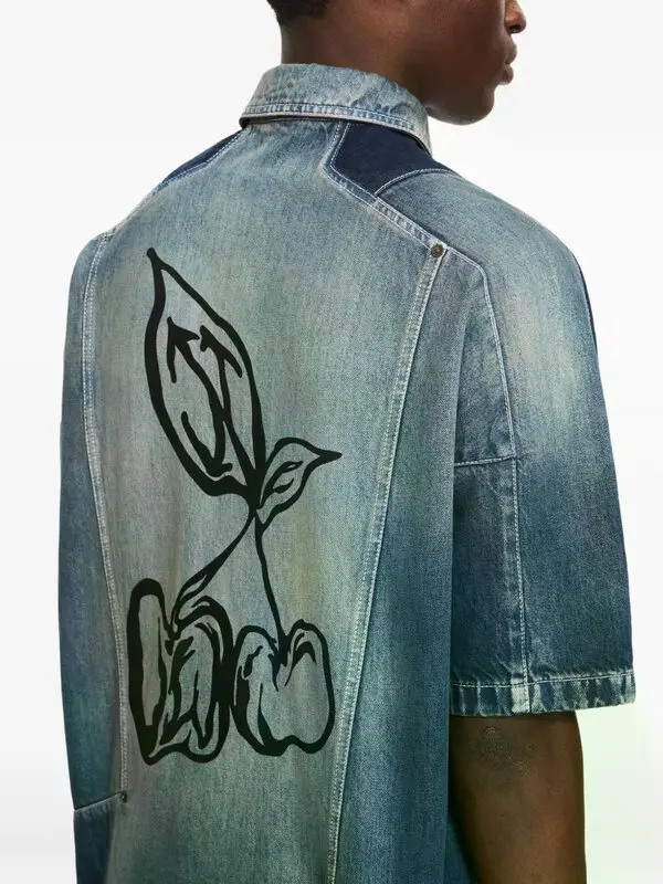 Off-White Cherry Short-sleeve Denim Shirt