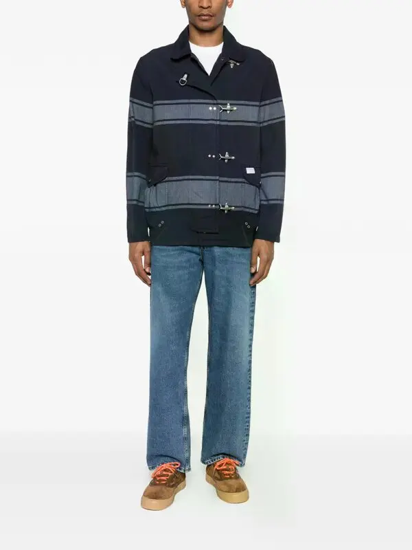 FAY Striped Toggle Coat