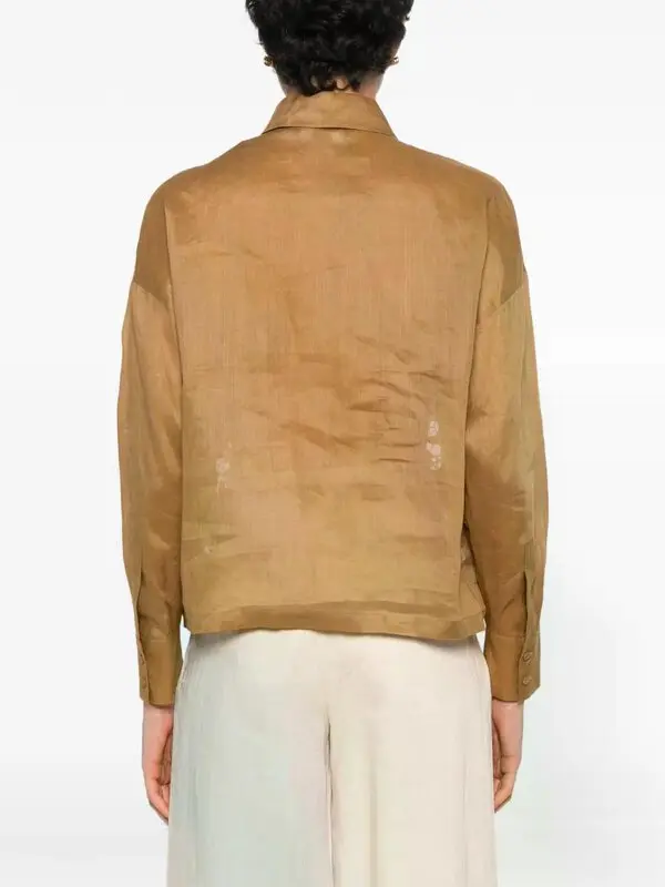 Max Mara Cali Floral-embroidery Shirt - Brown
