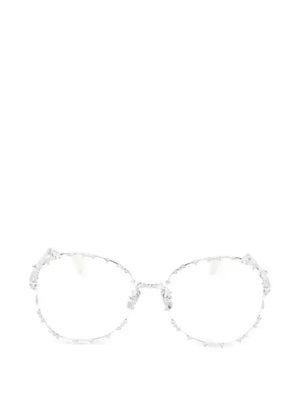 YVMIN Embellished Round-frame Glasses - Silver