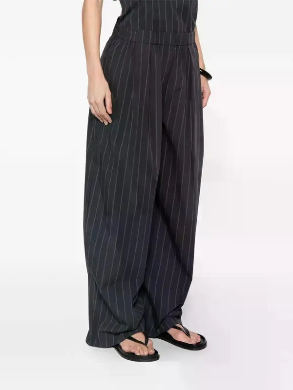 ST. AGNI Striped Pleated Trousers