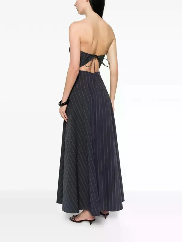 ST. AGNI Rouleau Striped Maxi Dress