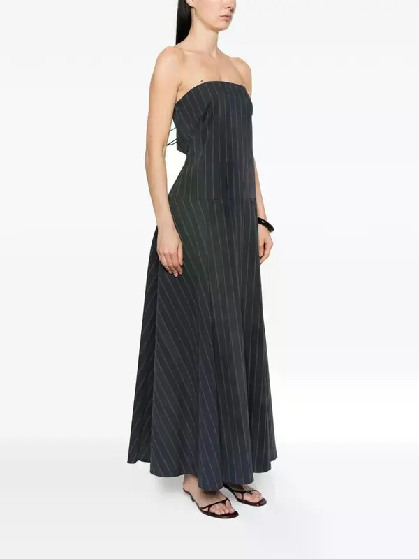 ST. AGNI Rouleau Striped Maxi Dress