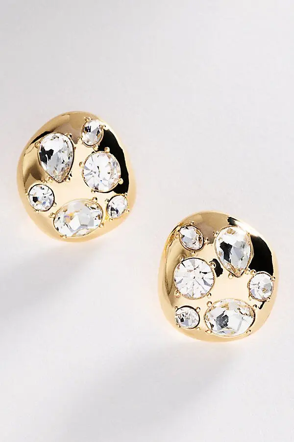 Anthropologie Crystal Stud Earrings - Clear