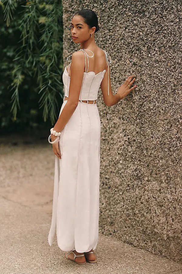 Azulu Scalloped Cutout Maxi Dress