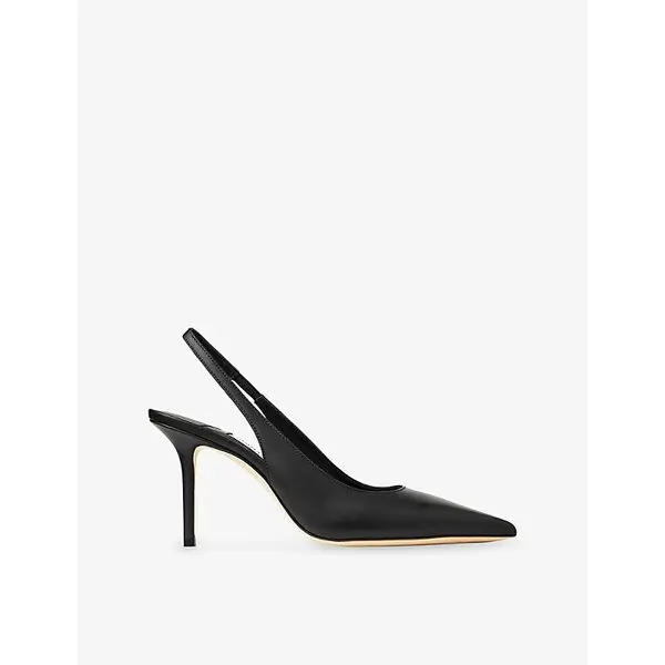 JIMMY CHOO Love Slingback 85 Leather Heels - Black