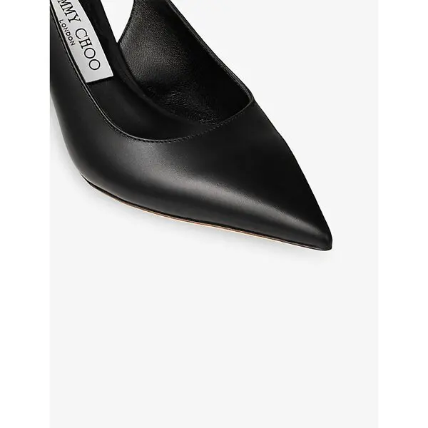 JIMMY CHOO Love Slingback 85 Leather Heels - Black