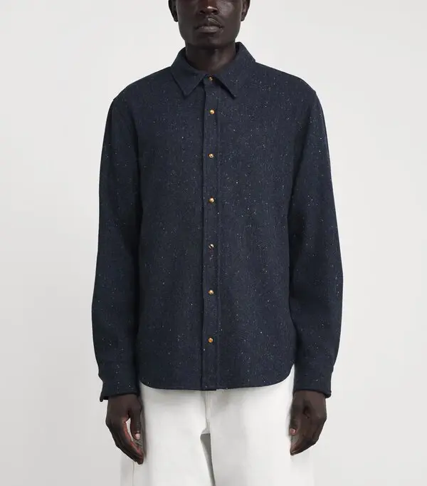 GOD'S TRUE CASHMERE Cashmere Twill Donegal Shirt