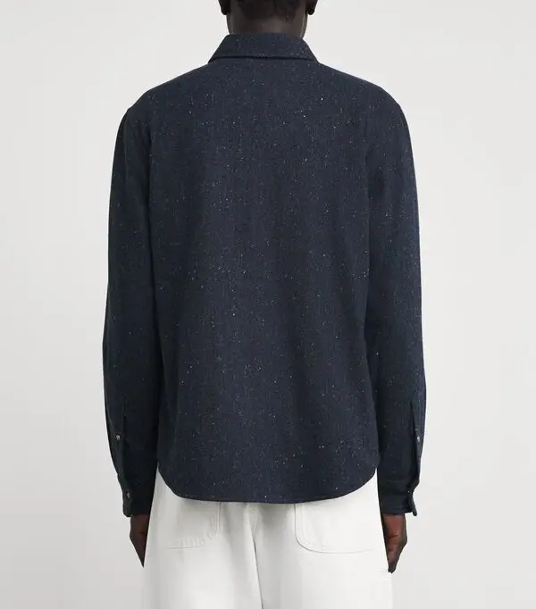 GOD'S TRUE CASHMERE Cashmere Twill Donegal Shirt