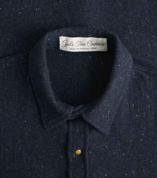 GOD'S TRUE CASHMERE Cashmere Twill Donegal Shirt