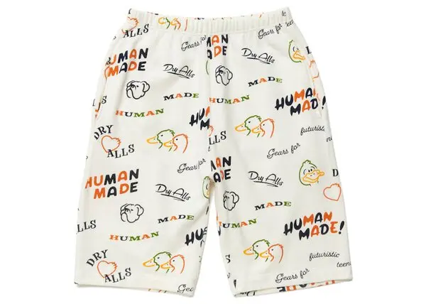HUMAN MADE Printed Sweat Shorts - White