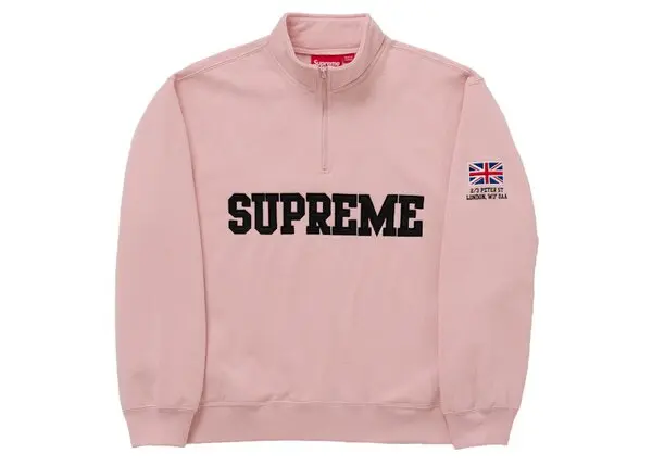 Supreme London Shop Flag Half Zip Pullover Light Pink - Peach