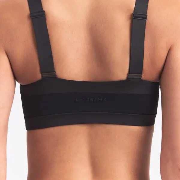 SKIMS Straight Neck Bra | Black | Medium | Nike Matte Shine Mix