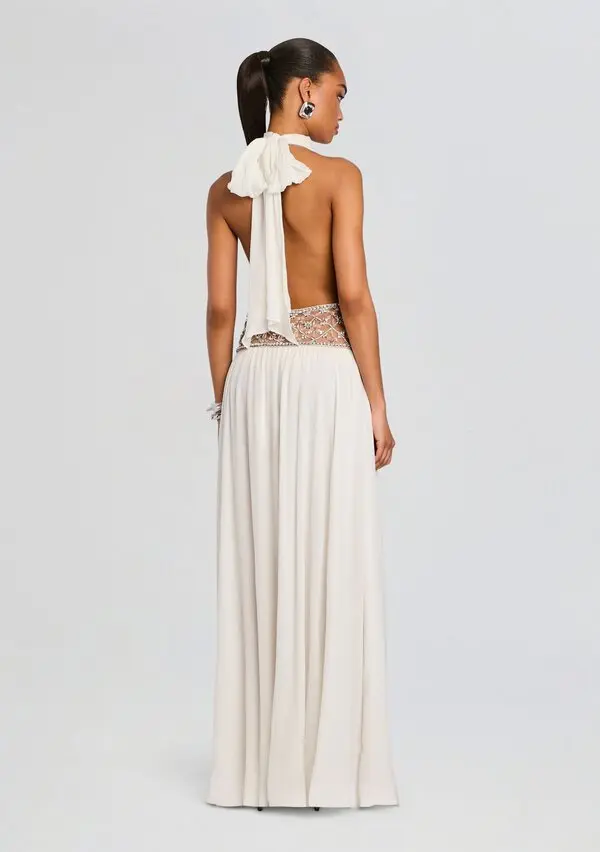 Retrofete Kreeli Embellished Gown - White