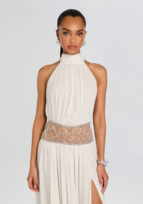 Retrofete Kreeli Embellished Gown - White