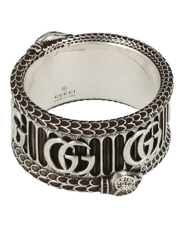 Gucci Gg Marmont Snake Ring - Palladium Black Precious