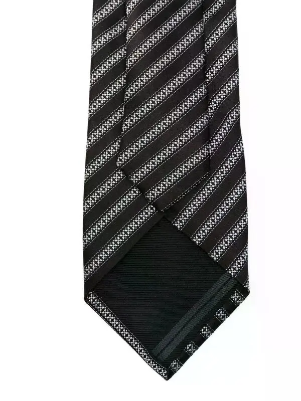 Zegna Striped Tie - Black