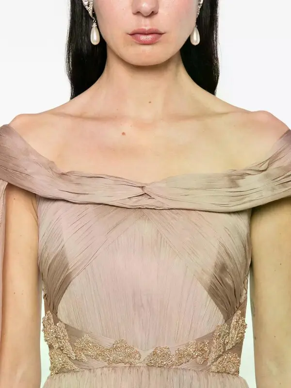 M.MARQUISE Off-shoulder Embellished Maxi Dress