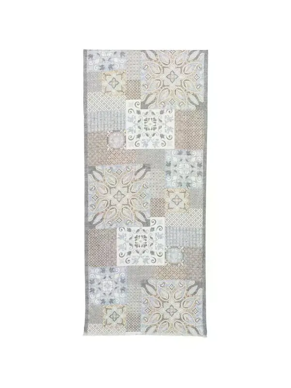 DELL'OGLIO Salina Fringed Scarf - Grey