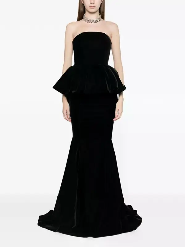 M.MARQUISE Maria Strapless Peplum Maxi Dress