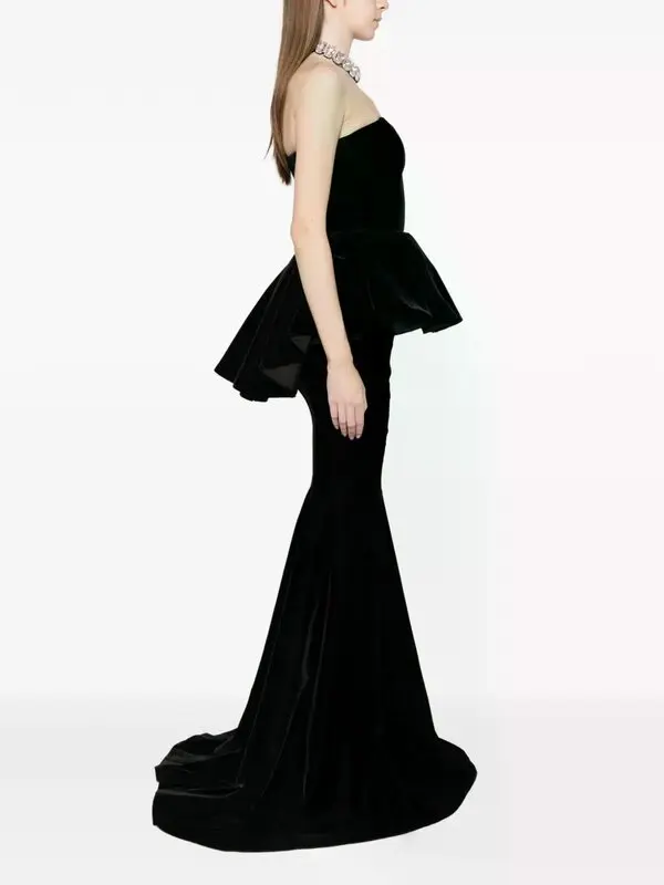 M.MARQUISE Maria Strapless Peplum Maxi Dress