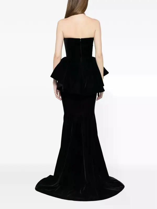 M.MARQUISE Maria Strapless Peplum Maxi Dress
