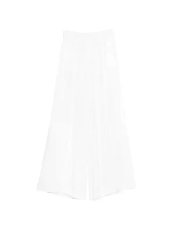 NUDE Elasticated Wide Leg Trousers - White