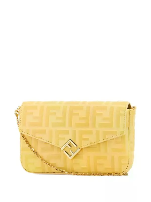 Fendi Ff Diamonds Logo-embellished Wallet - Yellow