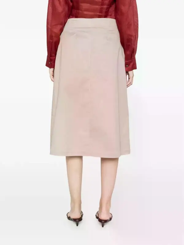Alpha Studio Pleated A-line Midi Skirt - Neutrals